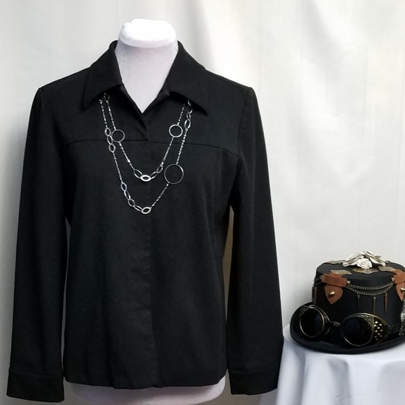 Talbots | Tops | Talbots Black Long Sleeve Button Down Top | Poshmark